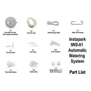 Instapark Automatic Watering System, Automatic Drip Irrigation Kit with 7-Day Digital Programmable Water Timer for 10 Indoor Outdoor Potted Plants Vacation Plant Watering System