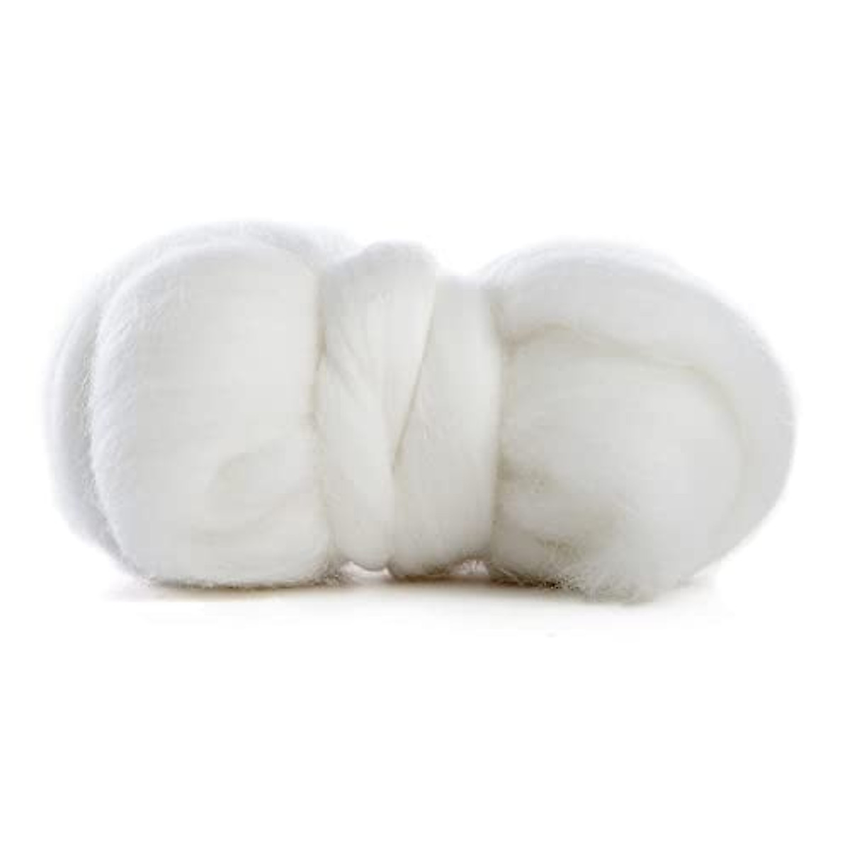 Merino Wool Roving, Extra Fine Combed Top, Color Snow, 19 Micron, Perfect for Felting Projects, 100% Pure Wool, Made in The Italy