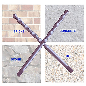 Masonry Drill Bits 5/32 in.x 4-1/2 in. Carbide Tip Flat Shank Drill Concrete Stone Bricks-10Pcs