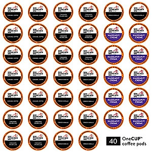 San Francisco Bay Compostable Coffee Pods - Variety Pack Flavored (40 Ct) K Cup Compatible including Keurig 2.0, Hazelnut, Cinnamon, Caramel, Vanilla Flavored Coffee
