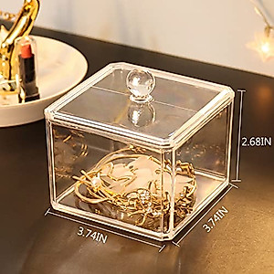 ZEQIDOU Hair Accessories Organizer, Hair Organizer Storage, Acrylic Headbands Holder, Hair Tie,Hair Tools,Scrunchie Storage Organizer, Clear 3 Stackable Holder with Lids for Organizing