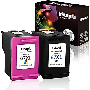 Inktopia Remanufactured Ink Cartridge Replacement for HP 67XL 67 XL for Envy 6055e 6052 6058 Envy Pro 6455e 6452 6458 DeskJet 1255 2732 2752 2755e 4140 4155e Printer (1 Black 1 Tri-Color)