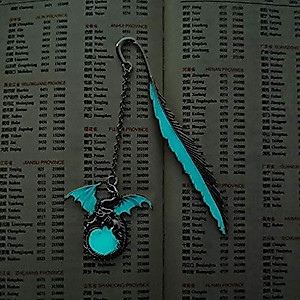 Gzrlyf Dragon Bookmark Glow in The Dark Bookmark Luminous Book Markers Metal Book Lover Gifts (Luminous Bookmark)