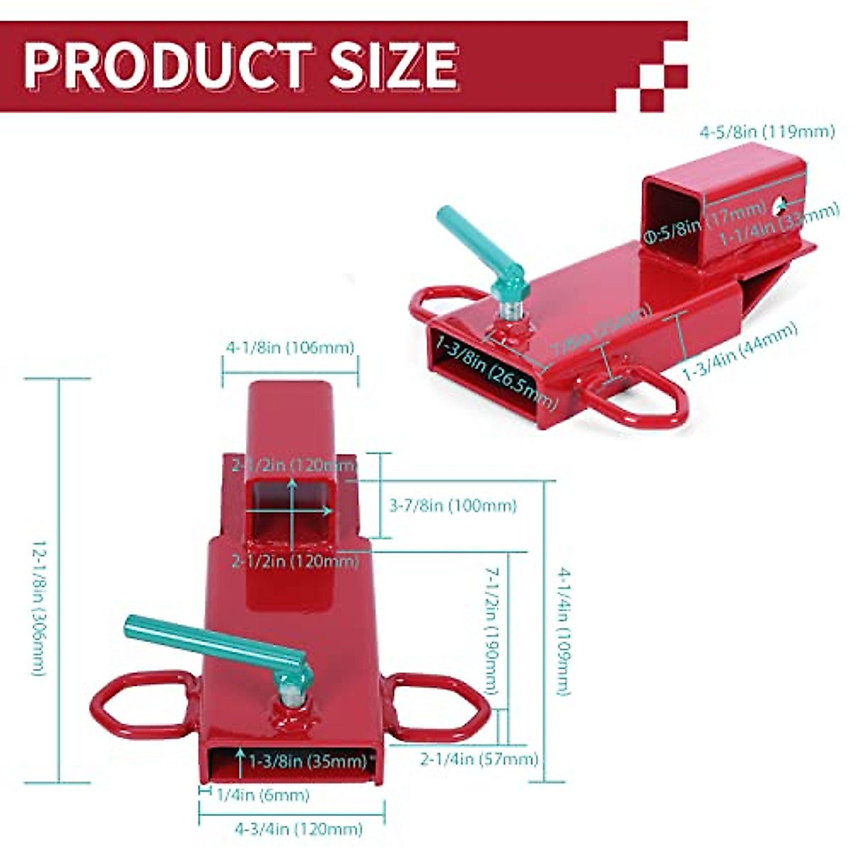 ECOTRIC New Clamp On Forklift Hitch Receiver Pallet Fork Trailer Towing Adapter 2" Insert
