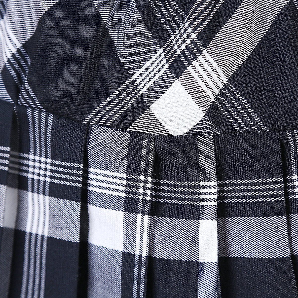 Women's Elastic Waist Plaid Pleated Skirt Tartan Skater School Uniform Mini Skirts (Large, Series 1 White)