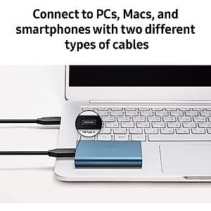 GENSER 2TB Portable SSD - Up to 540MB/s - USB 3.1 High-Speed Read Write Portable SSD External Hard Drive 2000GB, Mobile External Solid State Drive Blue (2TB, Black)