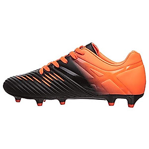Vizari Liga FG Soccer Shoes for Kids, Firm Ground Outdoor Soccer Shoes for Kids (8, Black/Orange)