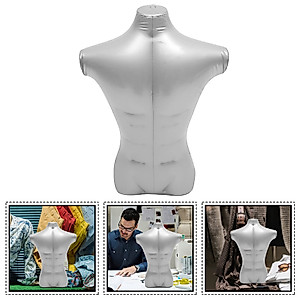 Inflatable Male Mannequin Half Body Torso Shirt Form Display Model Sewing Dress Form for Clothes Display Dressmaker Mannequin