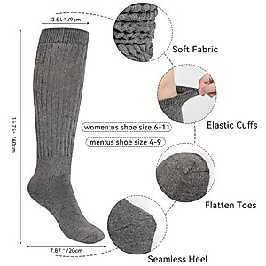 KEREDA Slouch Socks Women Knee High Scrunch Scrunchie Socks 3 Pairs Size 6-11 Black-Grey-White