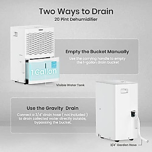TOSOT 20 Pint 1,500 Sq Ft Dehumidifier Energy Star - for Home, Basement, Bedroom or Bathroom - Super Quiet (Previous 30 Pint)