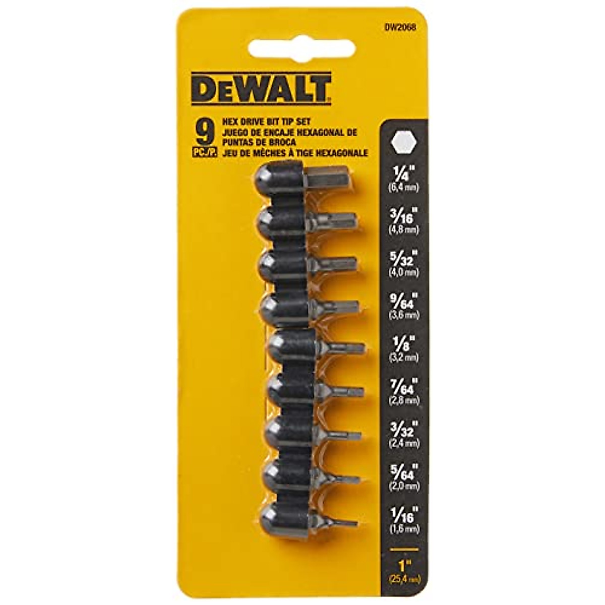 DEWALT Hex Bit Set, 9-Piece (DW2068)