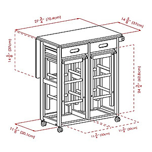 Winsome Suzanne 3-PC Set Space Saver Kitchen, Coffee Finish, 29.61x29.13x32.76