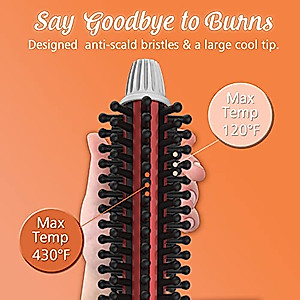 GLAMGLIDER Curling Iron Brush, Ceramic Tourmaline Ionic Hair Hot Brush, Anti-Scald Hair Curling Wands,Professional Instant Heat Styling Brush with 4 Heat Settings,Dual Voltage Travel (1.25 Inch)