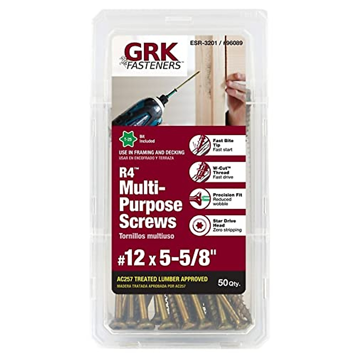 GRK 96089#12/14 x 5-5/8" R4™ Multi-Purpose Screws 50 Count