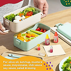 ZIIVARD 5 Pieces Mini Condiment Squeeze Bottles Plastic Ketchup Bottle Bento Box Honey Salad Container,0.84/0.1oz
