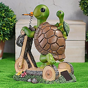 CZQIKEDA Garden Turtle Statue Outdoor Decor,Solar Garden Statue Turtle Figurine Resin Statue,Solar Lights Garden Lawn Ornaments for Garden Patio Lawn Yard Outdoor Decorative