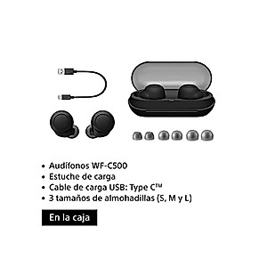 Sony WF-C500 Truly Wireless In-Ear Bluetooth Earbud Headphones with Mic - Black (Renewed)