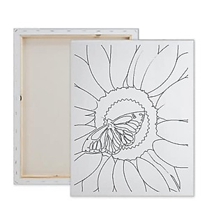 Essenburg 30 Pack Pre Drawn Canvas Paint Kit | Teen, Kids and Adult Sip and Paint Party Favor | DIY Date Night Couple Activity| Canvas Boards for painting| Birthday Sunflower (S 8X10 CANVAS ONLY)