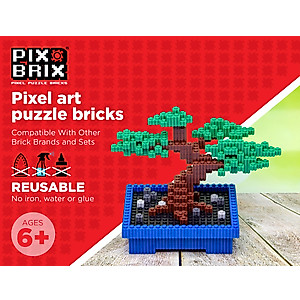 Pix Brix Pixel Art Puzzle Bricks – 6,000 Piece Pixel Art Container, 12 Color Light Palette – Interlocking Building Bricks, Create 2D and 3D Builds Without Water or Glue – Stem Toys, Ages 6 Plus