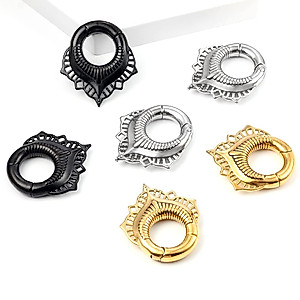 Earblity 6mm (2g) Silver Floral Ear Hangers Weights 2g for Stretching Ear Lobe 316 Stainless Steel Ear Gauges Dangle Piercing Tunnels Women Body Jewelry 2PCS