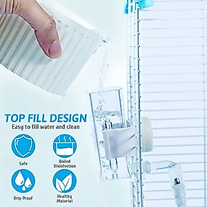 BNOSDM Guinea Pig Water Bottle No Drip Small Animal Water Bottle Feeder No Leak Hanging Water Dispenser for Guinea Pig Hamster Rabbit Bunny Chinchiclla Ferret Hedgehog (White 11.84OZ)