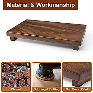 Wood Riser for Display Walnut Wood Pedestal Stand, Farmhouse Decor Soap Tray, Displays Your Plant Bottles Candles for Your Home Kitchen (Large, 12 x 7.1 x1.57Inch)