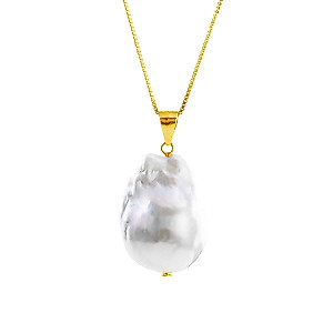 Cult of Sun Pearl Pendant Necklace 18K Gold Plated, Gold Plated, Pearl