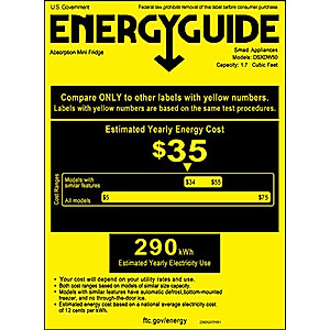 Smad No Noise 110V/12V Compact Refrigerator RV Truck Caravan Beverage Car Small Fridge with Lock, Reversible Door 1.7 Cu.Ft, Black
