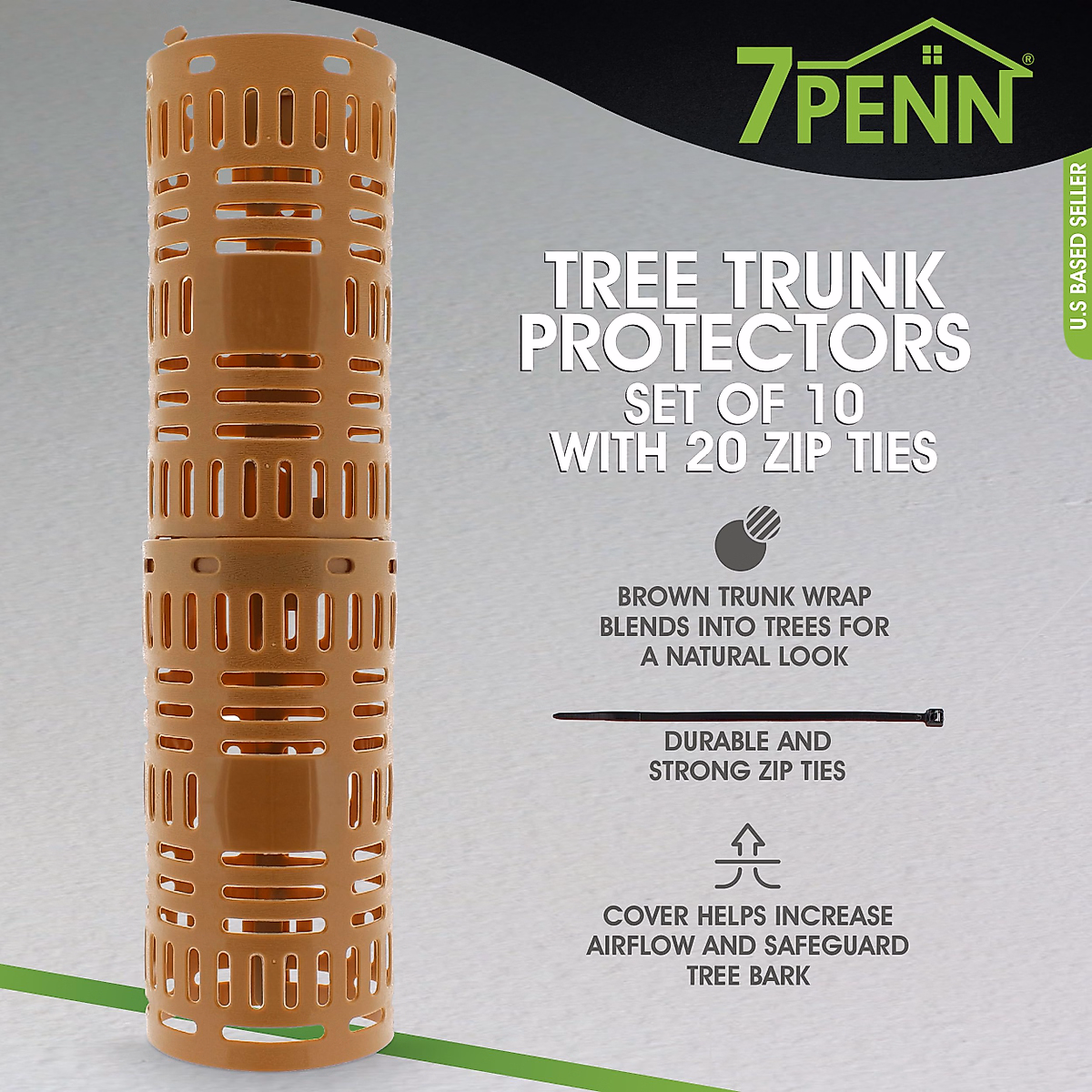 7Penn Tree Trunk Protector Guard - 10pk Plant Protector 13.7 x 9.1in Fruit Tree Fence to Help Shield Trees and Plants