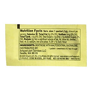 Amazon Brand - Happy Belly Zero Calorie Yellow Sucralose Sweetener Powder, 400 Packets, 14.1 ounce (Pack of 1)