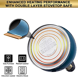 s-p Whistling Tea Kettle Stove Top Teapot, Stainless Steel Teakettle (2.8 QUART, Blue)