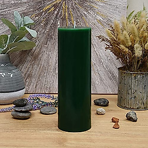 Zest Candle 110-Hour Burn Time Pillar Candle, 3 by 9-Inch, Hunter Green