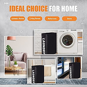 Caroeas 22" Rolling Slim Laundry Basket with Stand Foldable Waterproof Sorter and Organizer on Wheels Tall Thin Dirty Laundry Hamper Basket Home Corner Bin (Slim 22",Black)