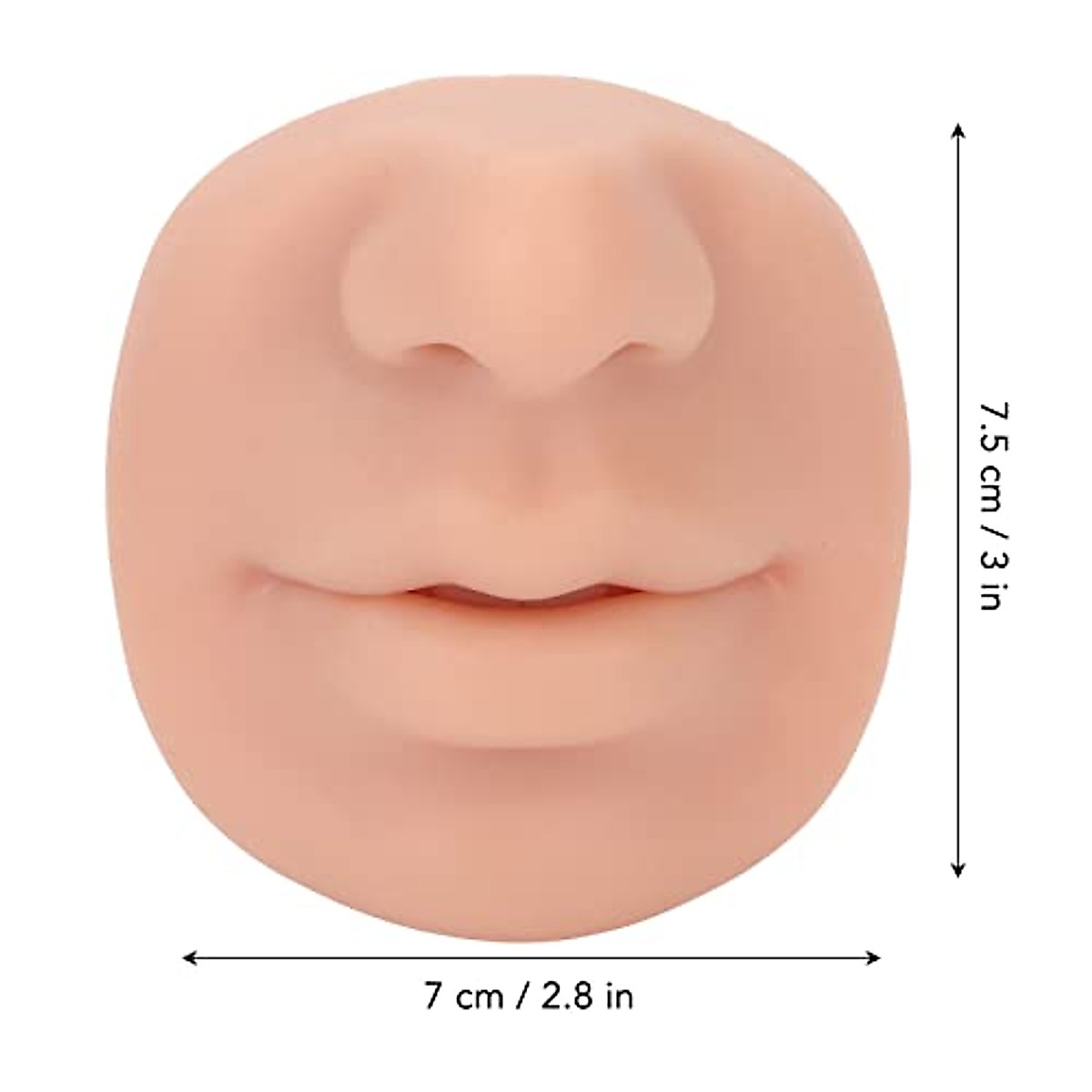 Silicone Nose Mode, Silicone Piercing Model, Nose Model for Piercing, with Mouth Flexible Soft Imitation Nose Model, Reusable Nose Displays, for Practice Training (Medium Skin Color)