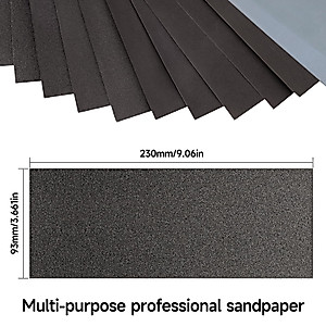 Sandpaper 240 Grit, Wet Dry Sanding Sheets 9 x 3.6 Inch for Wood Furniture Finishing, Metal Sanding and Automotive Polishing,21 -Sheet