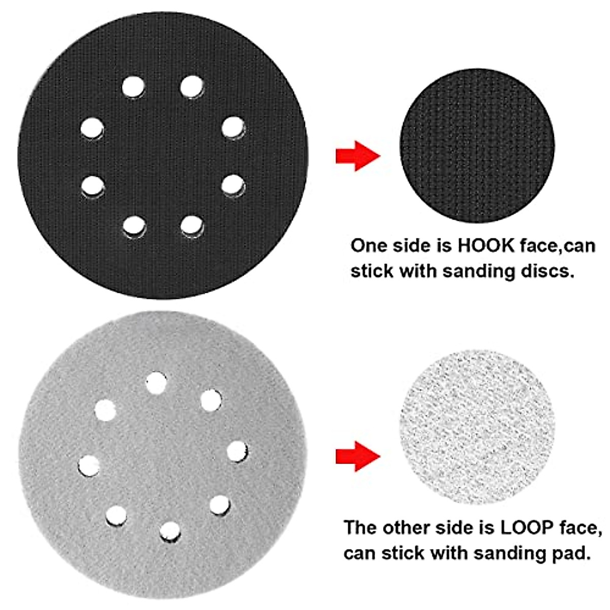 BESULEN 2 Pcs Hook and Loop Soft Sponge Cushion Buffing Backing Pads, 5 Inch 8 Hole Thick Soft Density Interface Buffer Mat, Foam Pad for Orbital Sander & Polishers, Universal Auto Accessories