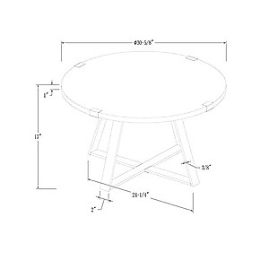 Walker Edison Anastasia Modern Metal Wrap X Base Coffee Table, 30 Inch, Black and Rustic Oak