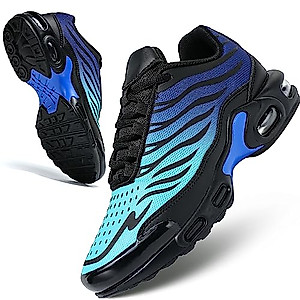 Socviis Men's Fashion Sneaker Air Running Shoes for Men Athletics Sport Trainer Tennis Basketball Shoes Black/Green 6.5