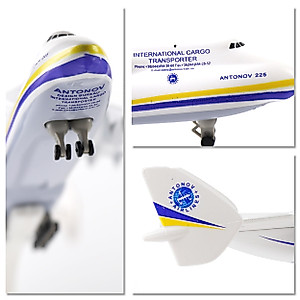 QIYUMOKE 1:400 Antonov An-225 Mriya Diecase Airplane Model Ukraine Painted Mriya Transporter Military Display Model Plane for Collection