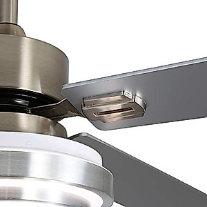 FINXIN Indoor Ceiling Fan Light Fixtures Remote LED 52 Brushed Nickel Ceiling Fans For Bedroom,Living Room,Dining Room Including Motor,Remote Switch