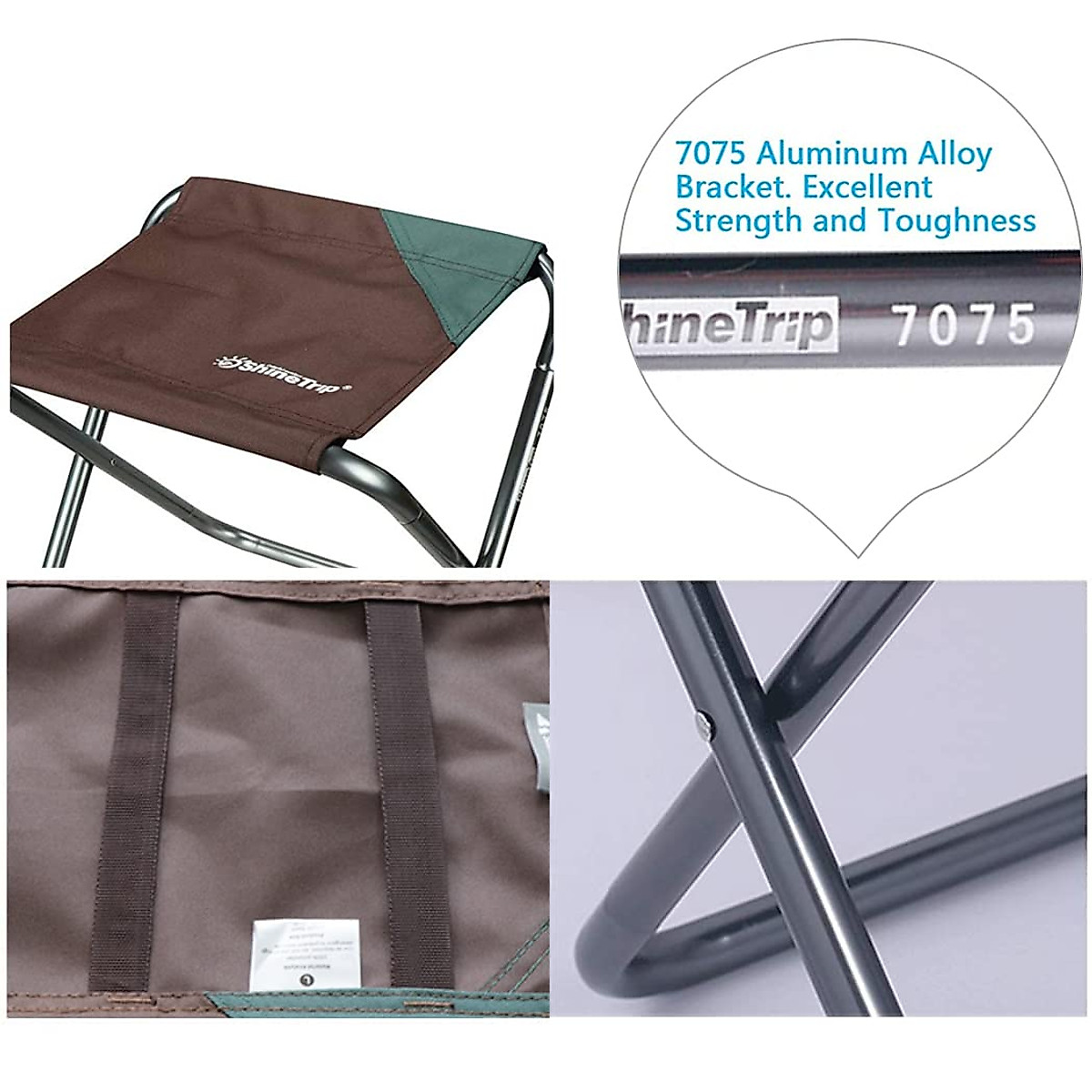 AOUTACC Portable Folding Stool, Collapsible Multi-Purpose Foldable Chair Used as Outdoor Stool,Camping Stool,Garden Stool,Camping Foot Rest,Fishing Chair, Beach (Brown, Large-11.8"x11"x11.4")