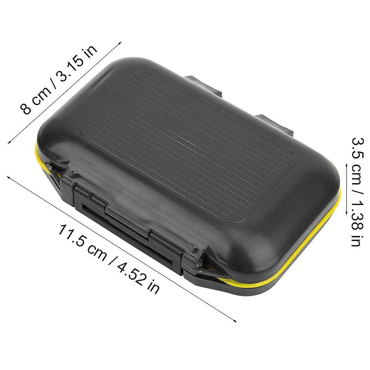 Valentine's Day Carnival Fishing Tackle Box, Fishing Tackle Storage Bag, ABS Waterproof Fishing Tackle Box Bait Lure Hooks Storage Case Organizer Container Accessory(Black)