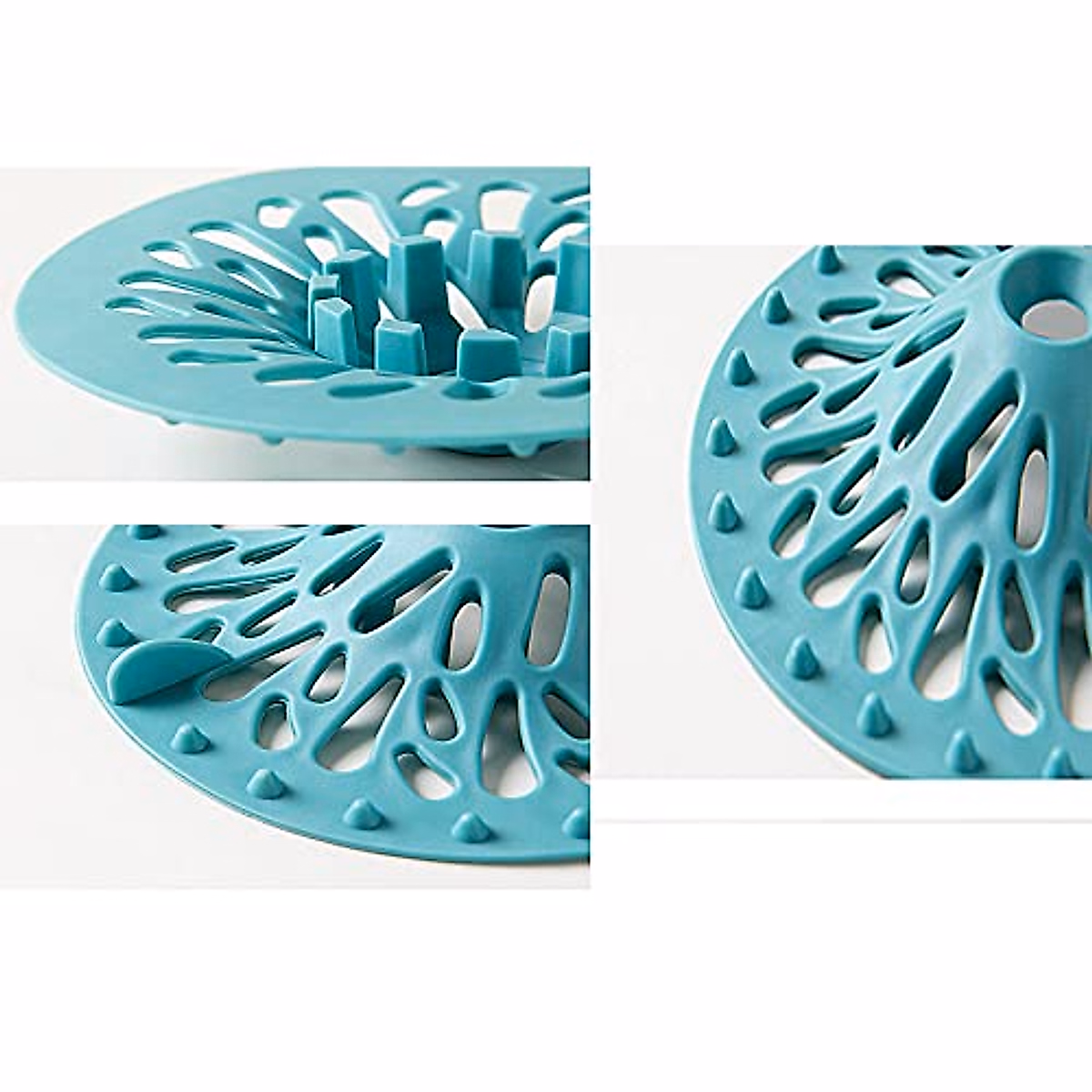 Mcles 4 Pack Silicone Drain Hair Catcher, Kitchen Sink Strainer, Drain Protectors,Hair Catcher Shower Drain Cover, Bathroom Shower Sink Stopper, Drain Cover Hair Trap, Easy to Install and Clean