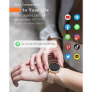 Smart Watch for Women Answer/Make Call, 1.32" Smartwatch Gifts with Blood Oxygen/Heart Rate/Sleep Monitor, IP68 Waterproof Fitness Tracker Step Calorie Counter Pedometer Workout Watch for Android iOS