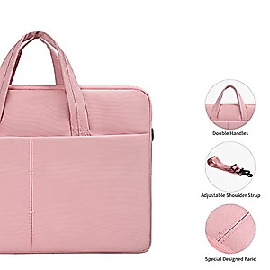 13.3 14 Inch Laptop Case Shoulder Bag Carrying Sleeve for MacBook Air 15.3 M2, HP Chromebook/EliteBook/Stream, Lenovo IdeaPad Flex 5,13.5 Inch Surface Laptop 5, ASUS Dell Acer Samsung Computer, Pink