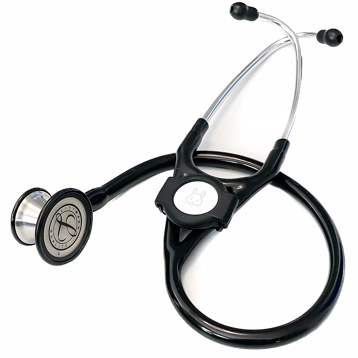 TuVuoi Stethoscope Clip Compatible with Apple Air Tag Holders – Silicone Safety Tracker Case with 2 Attachment Points – Elegant Black Case for Stethoscope Tracking Tiles – Ideal for Nurses, Doctors