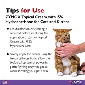 Zymox Enzymatic Anti-Itch Topical Cream with 0.5% Hydrocortisone for Cats & Kittens, 1 oz. – Multi-Purpose Cream for Hot Spots, Itchiness, Rashes, Skin Irritation, Allergies & Insect Bites