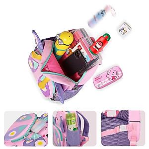 CAMTOP Cute Kids Toddler Backpack Girls Small 3D Cartoon School Bookbags Age 1-3 Daycare Nursary Travel Bags (Butterfly-Pink)