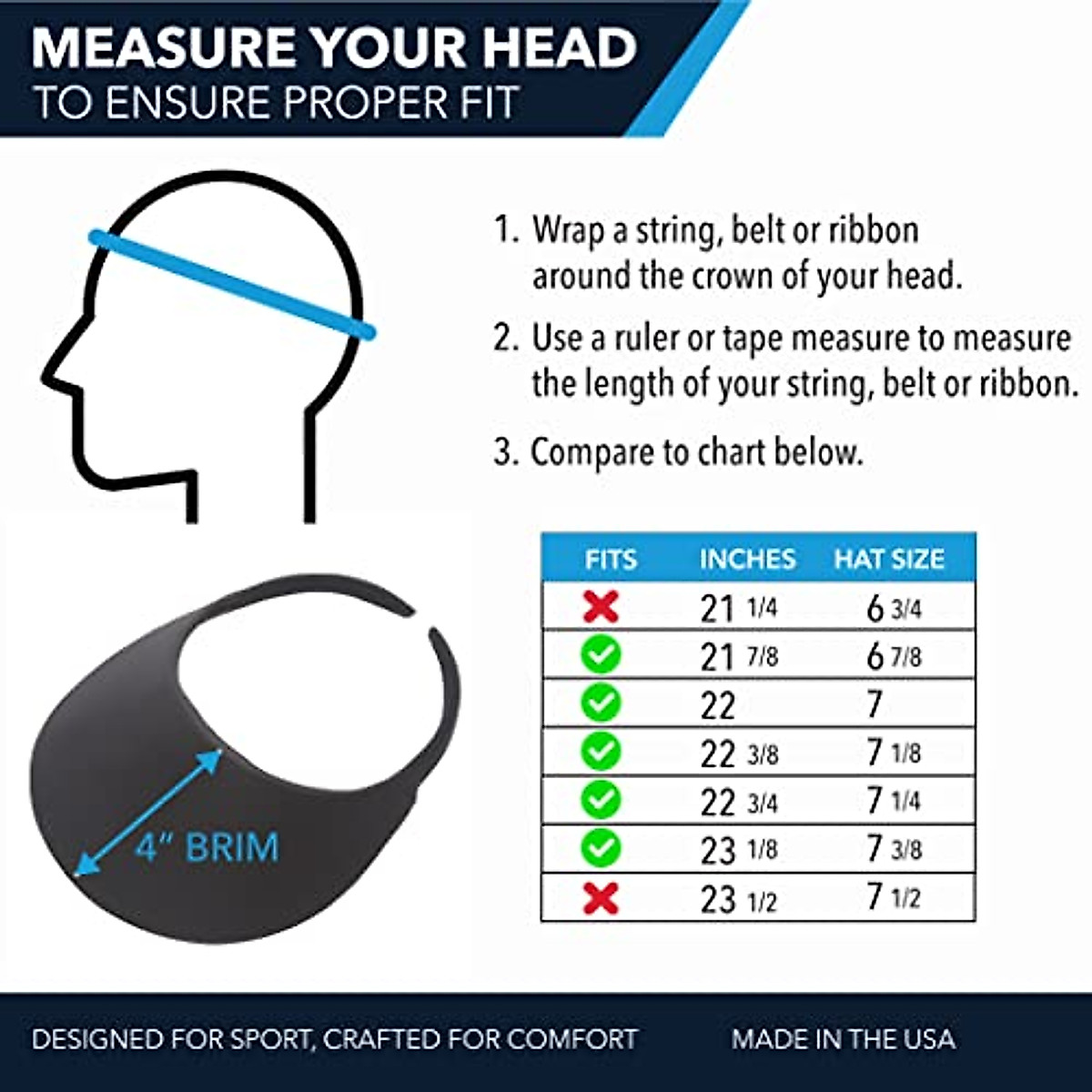 No Headache Women’s Sun Visor Square Brim Sun Visor Golf Visor Tennis Visor