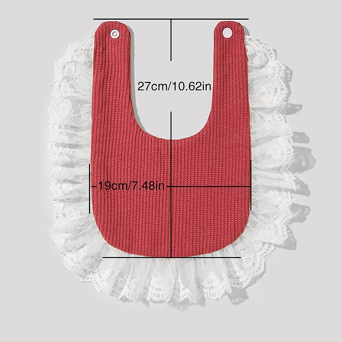 Surakey Baby Muslin Bandana Drool Lace Bibs Adjustable Bibs, Teething and Drooling Bibs Saliva Towel Clean Bibs for Newborn - White
